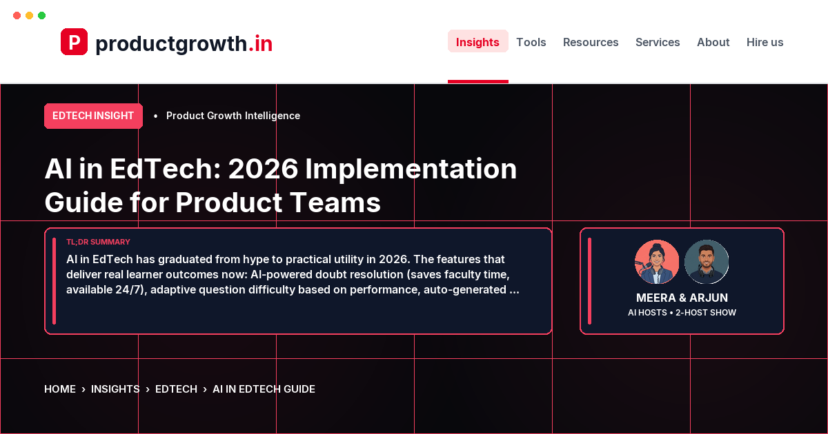 AI in EdTech: 2026 Implementation Guide for Product Teams ...